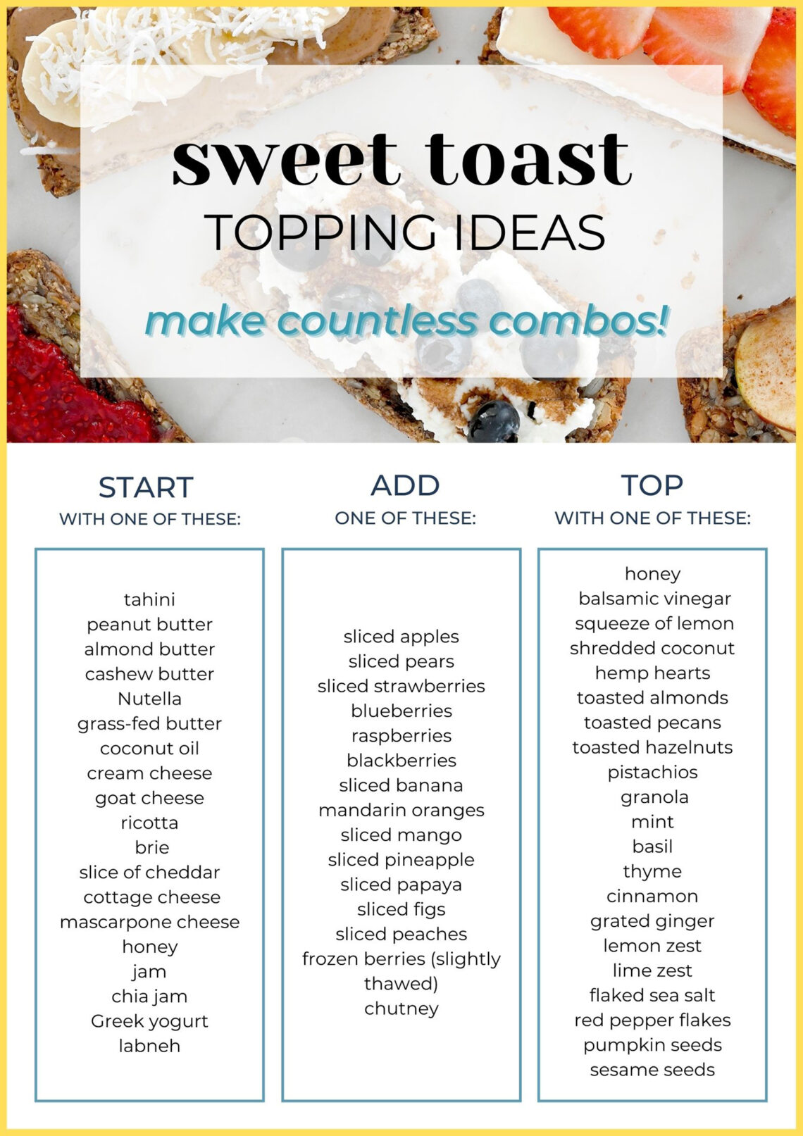 My 9 Favourite Sweet Toast Topping Ideas - Sun's Up Buttercup!